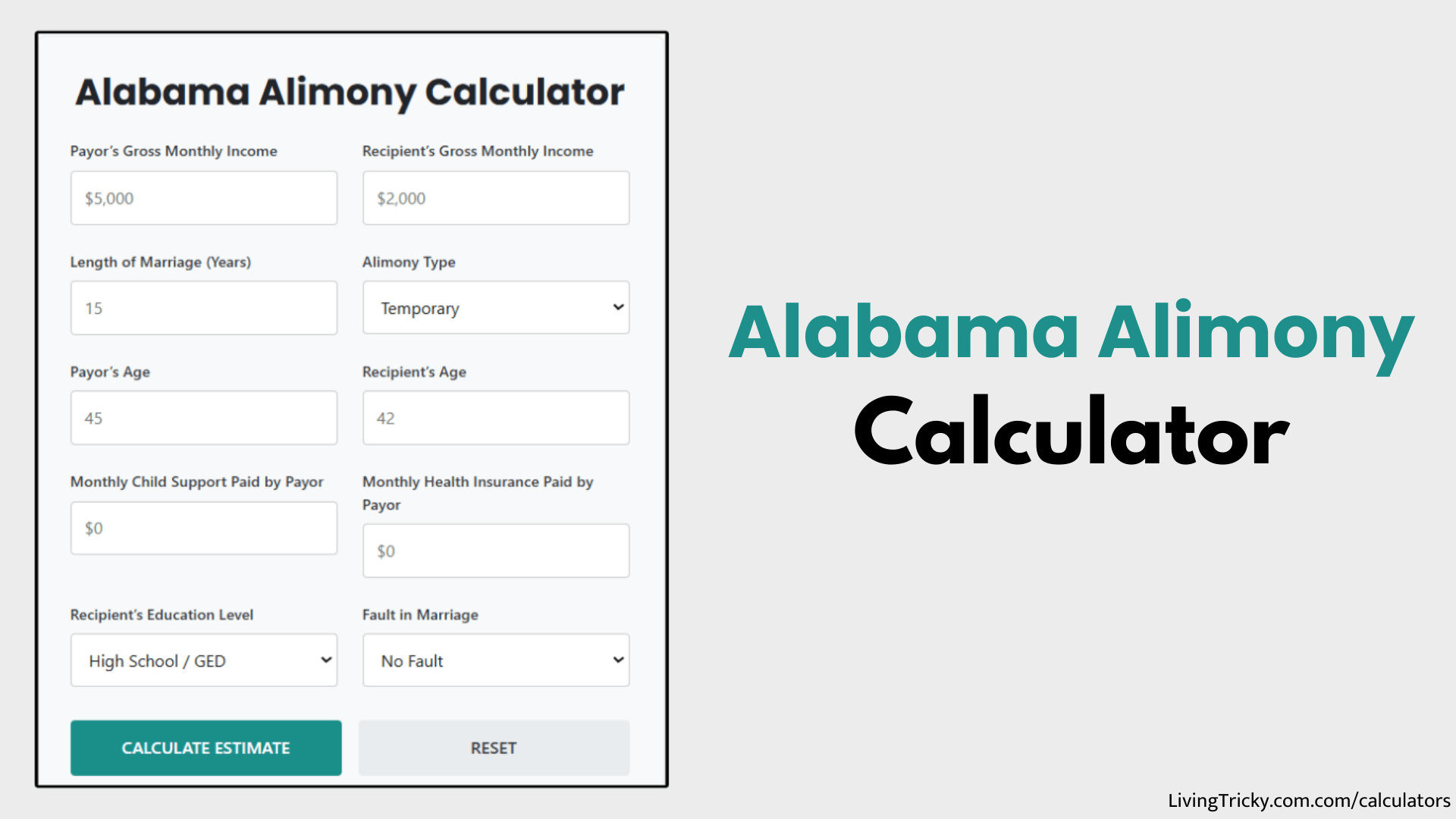 Alabama Maintenance (Alimony) Calculator – LivingTricky