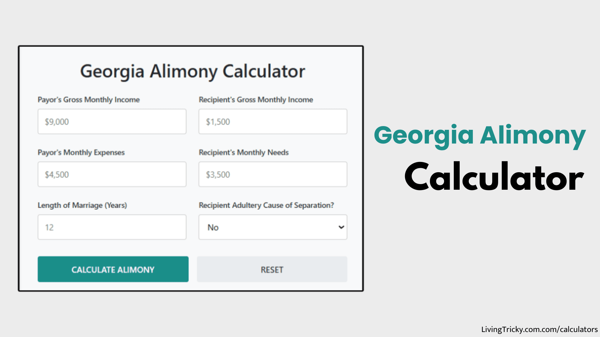 Georgia Maintenance (Alimony) Calculator – LivingTricky