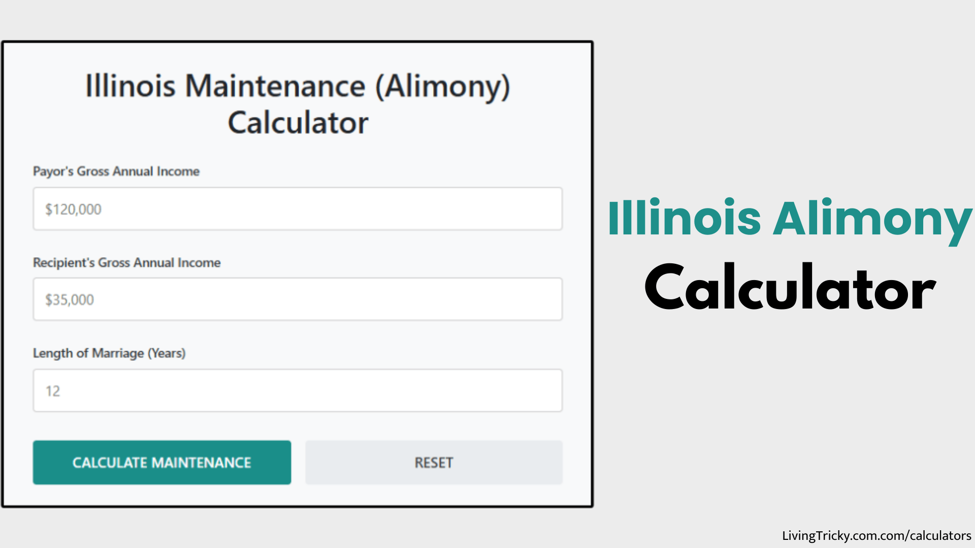 Illinois Maintenance (Alimony) Calculator – LivingTricky