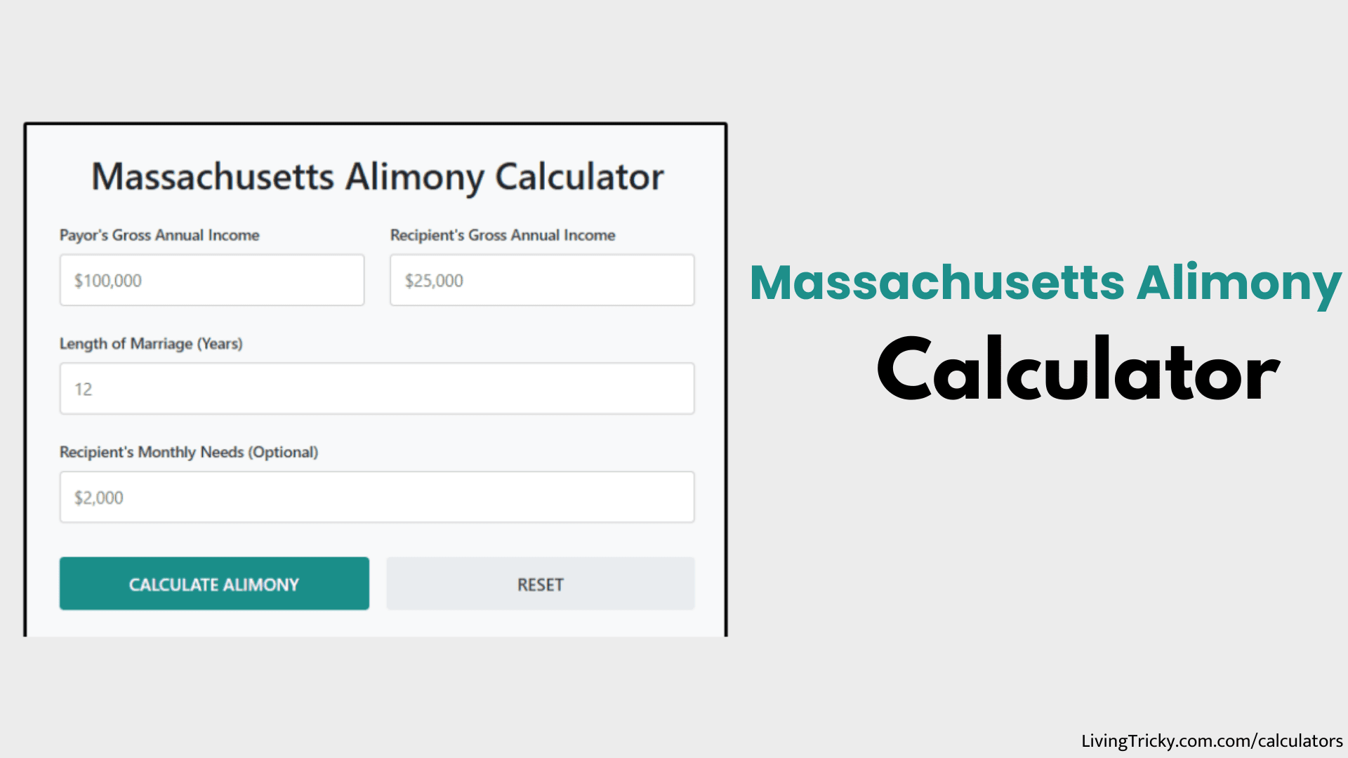 Massachusetts Maintenance (Alimony) Calculator – LivingTricky
