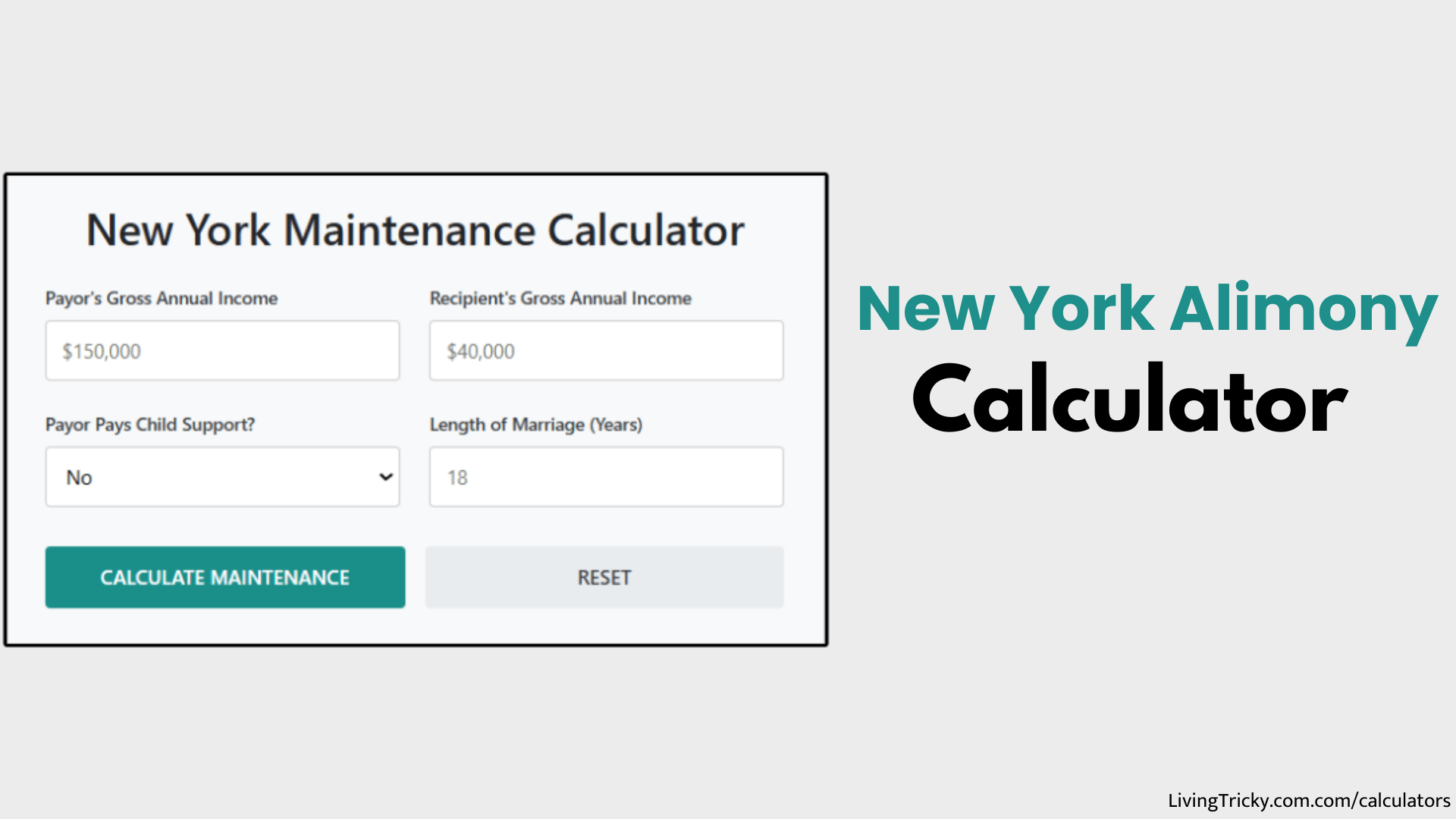 New York Maintenance (Alimony) Calculator – LivingTricky