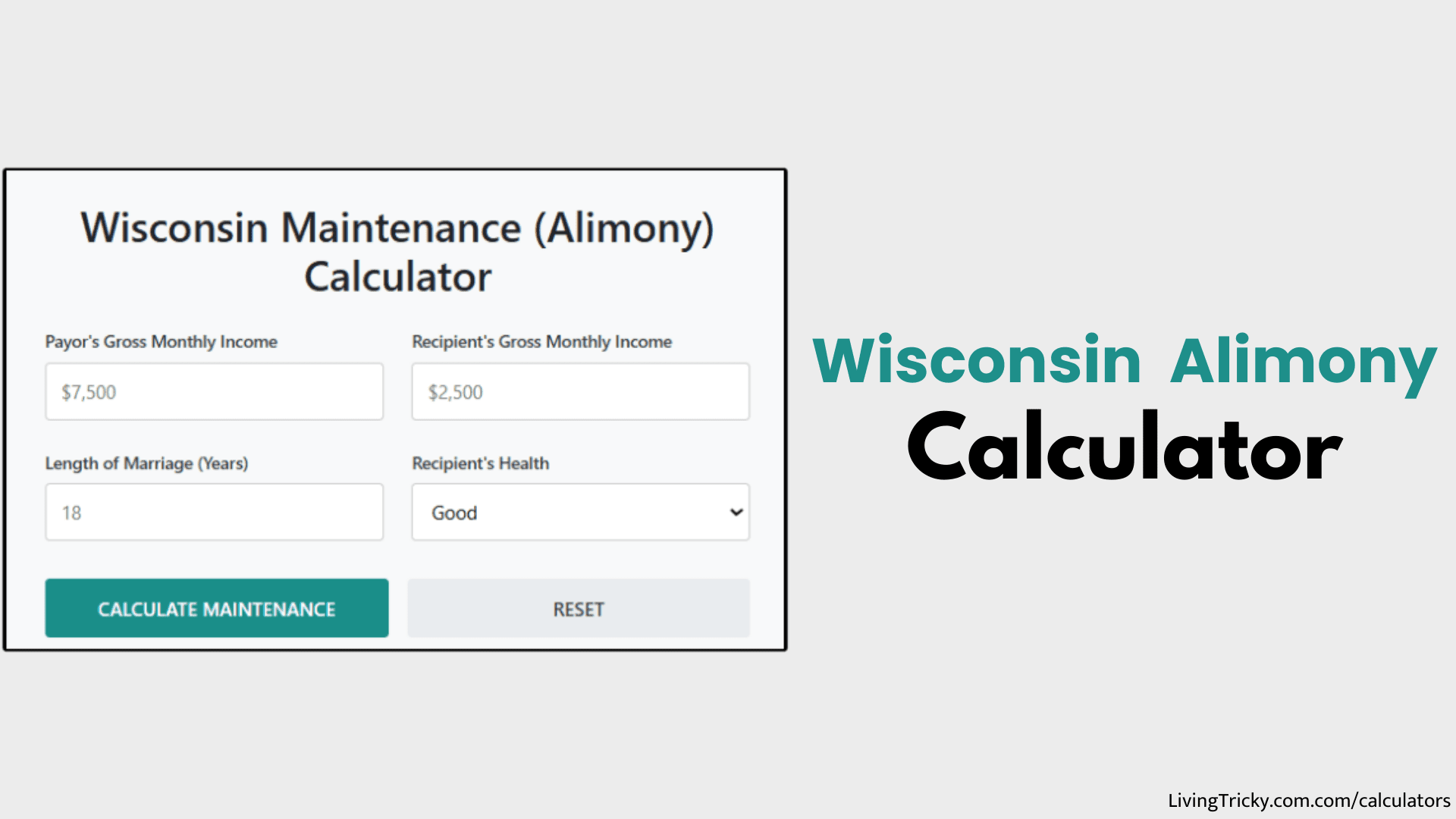 Wisconsin Maintenance (Alimony) Calculator – LivingTricky