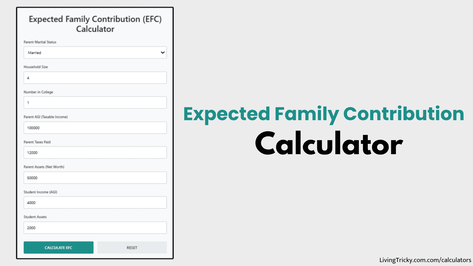 Expected Family Contribution Calculator – LivingTricky