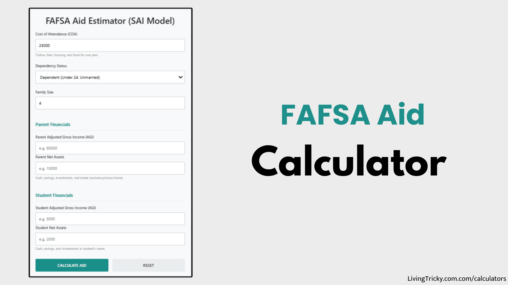 FAFSA Aid Calculator – LivingTricky