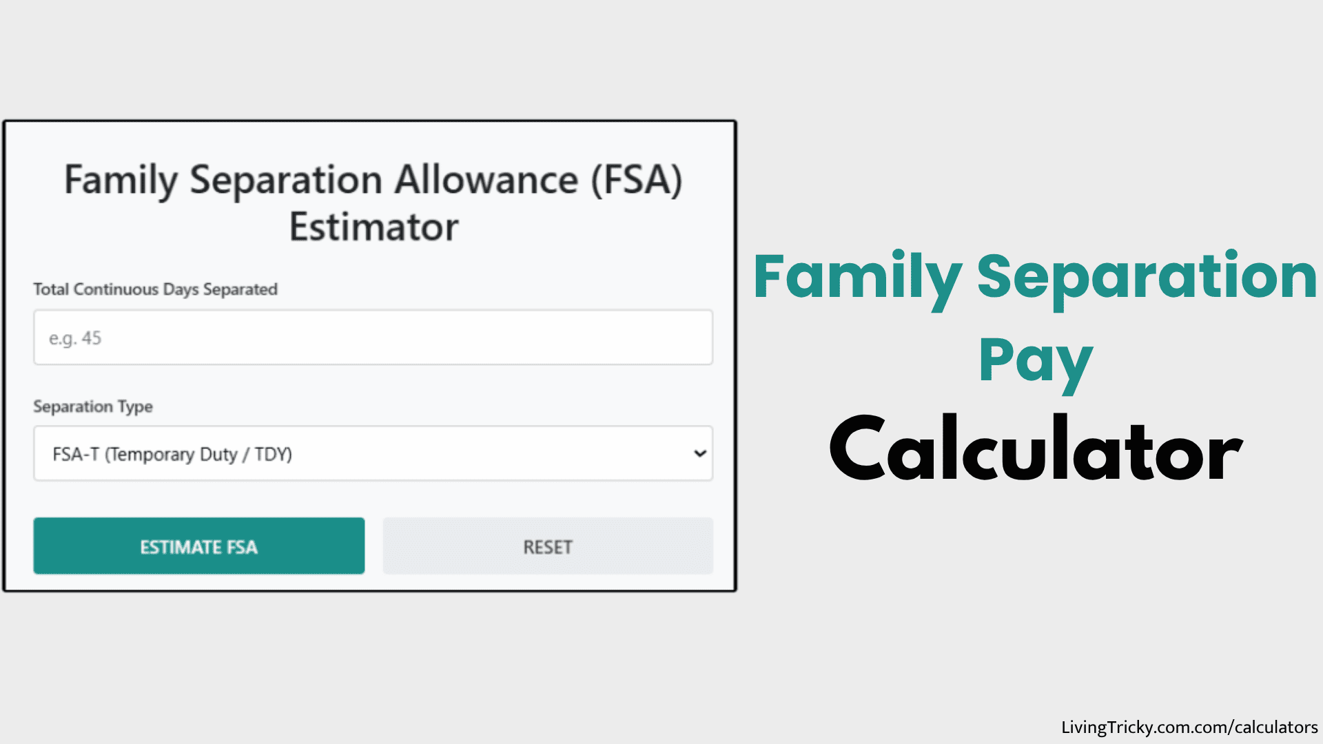 Family Separation Pay Calculator – LivingTricky