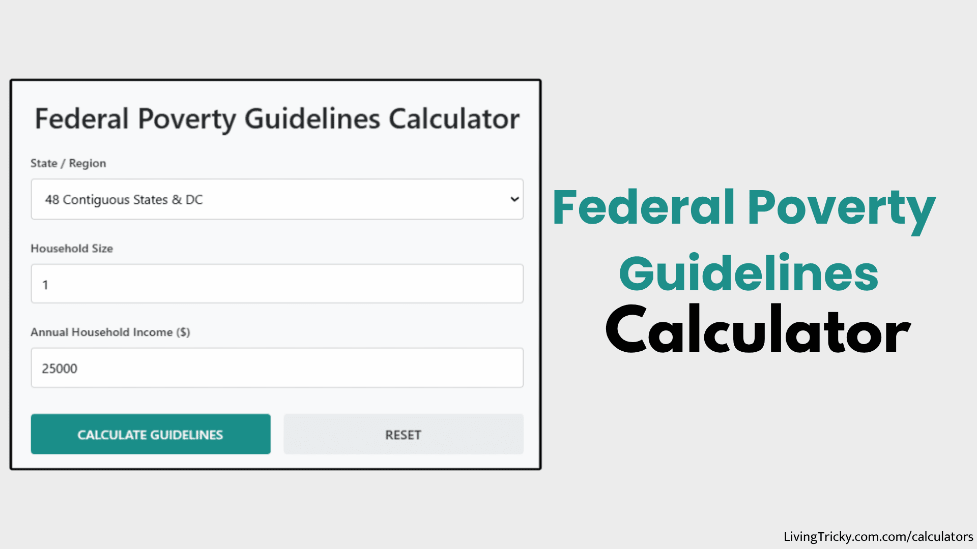 Federal Poverty Guidelines Calculator – LivingTricky