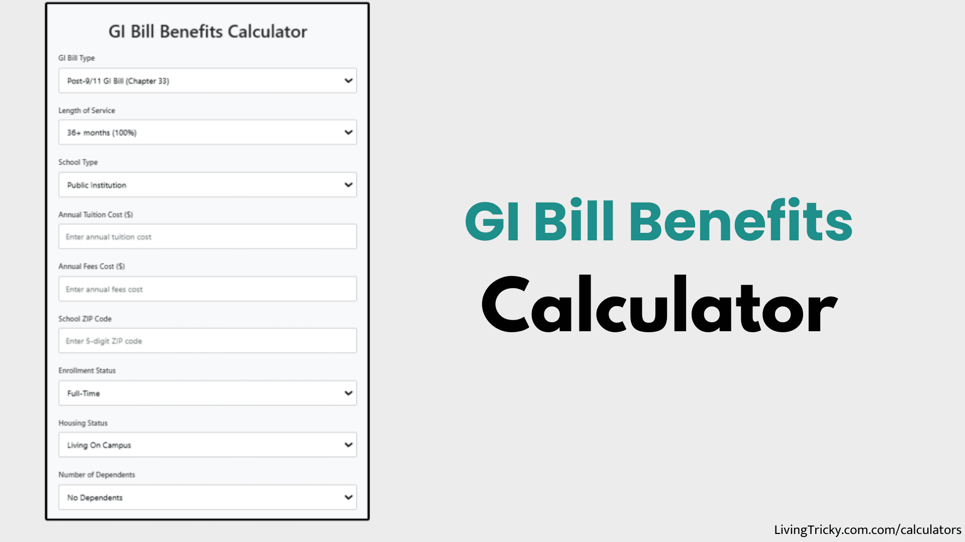 GI Bill Benefits Calculator – LivingTricky