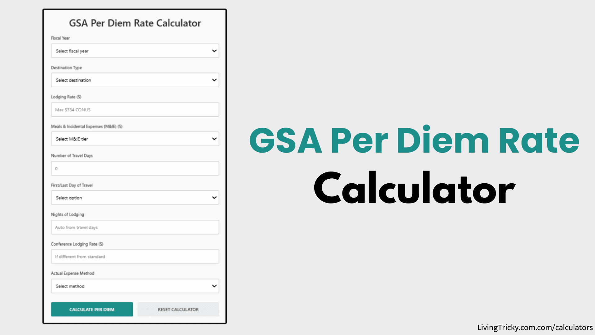 GSA Per Diem Rate Calculator – LivingTricky
