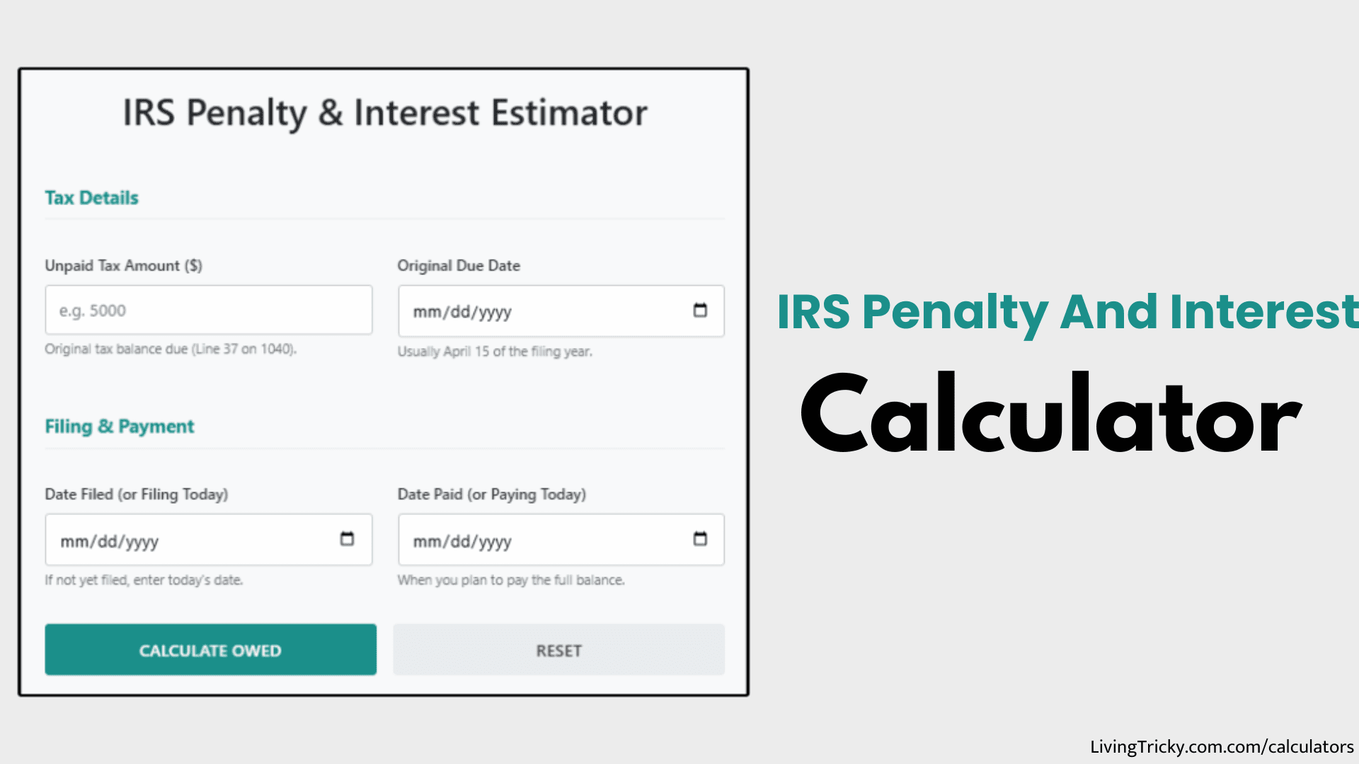 IRS Penalty And Interest Calculator – LivingTricky