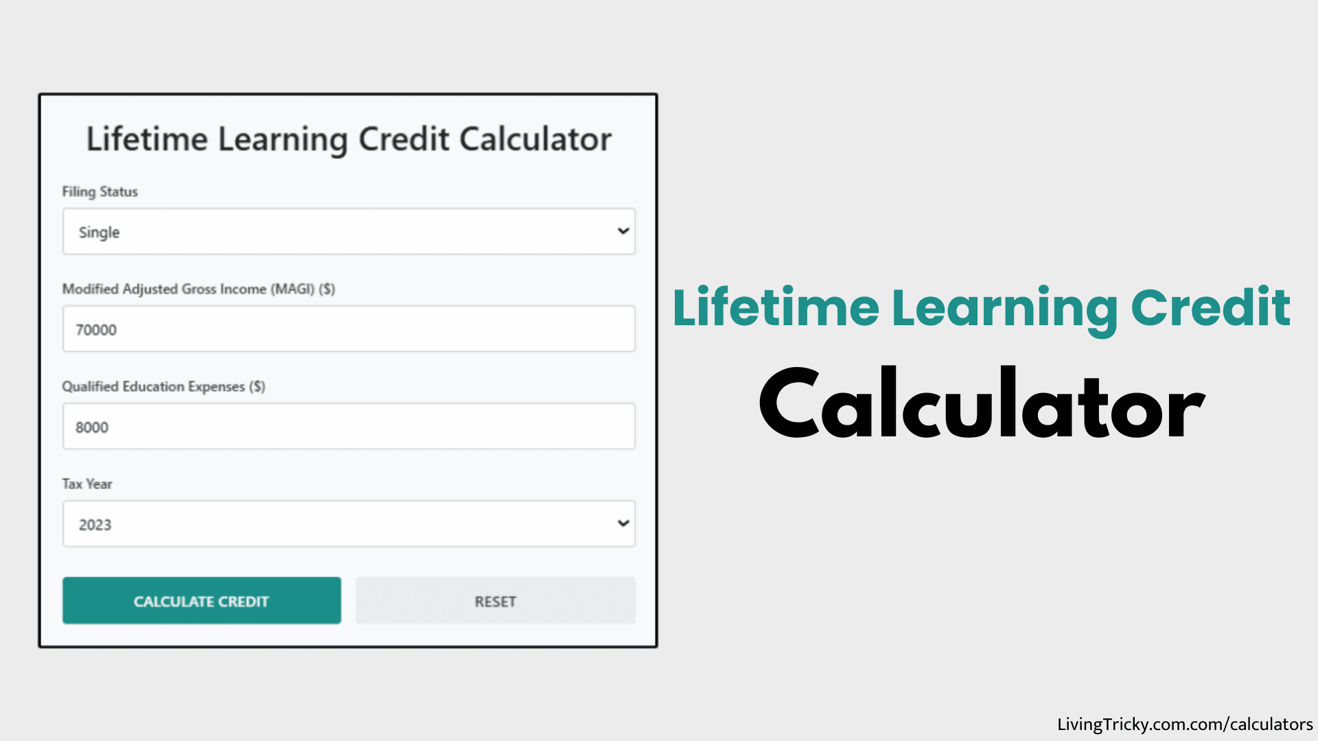 Lifetime Learning Credit Calculator – LivingTricky