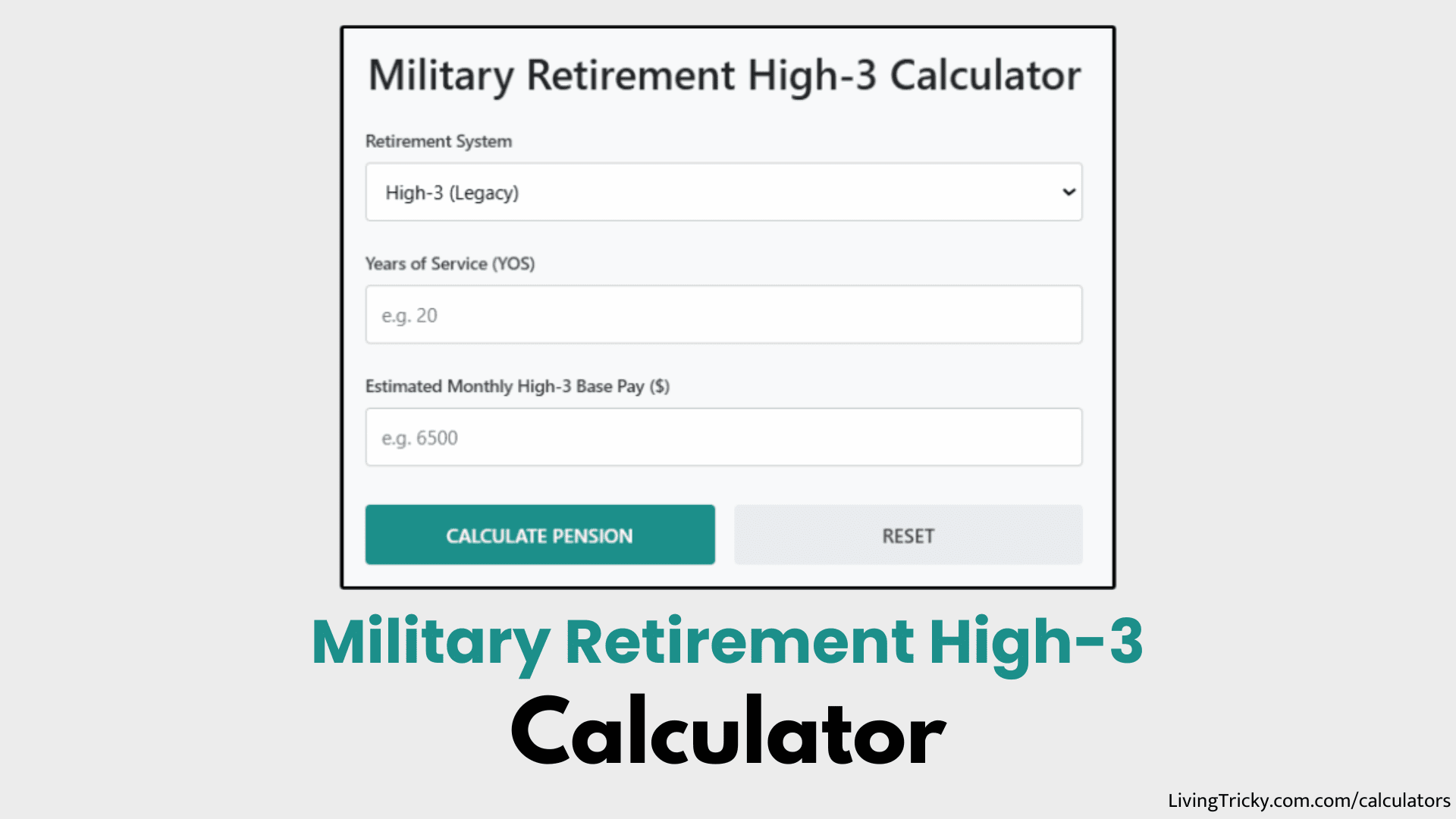Military Retirement High-3 Calculator – LivingTricky