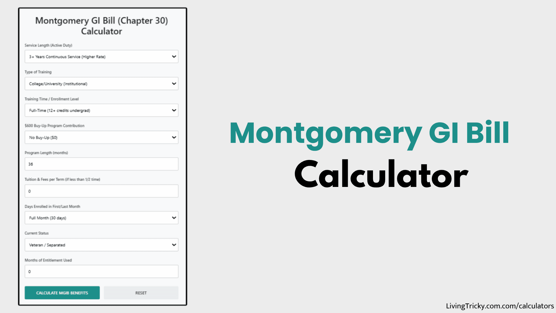 Montgomery GI Bill Calculator – LivingTricky