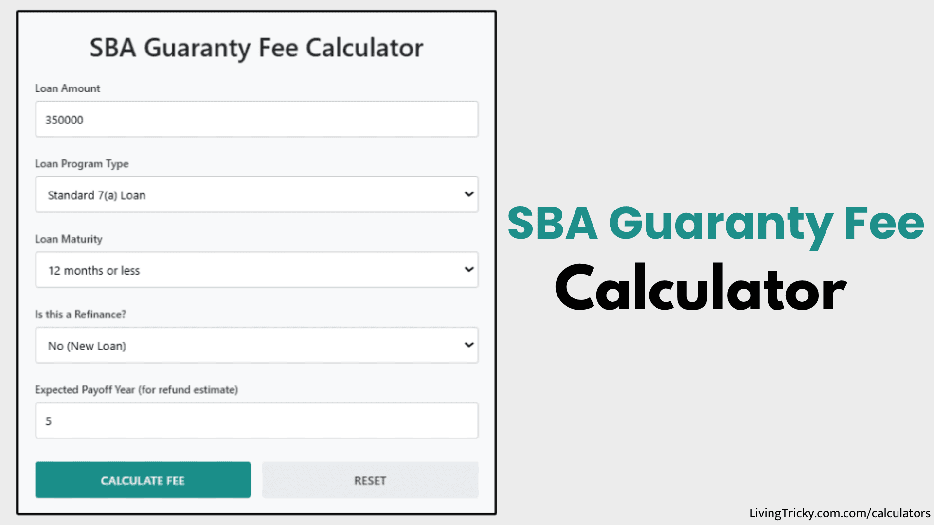 SBA Guaranty Fee Calculator – LivingTricky