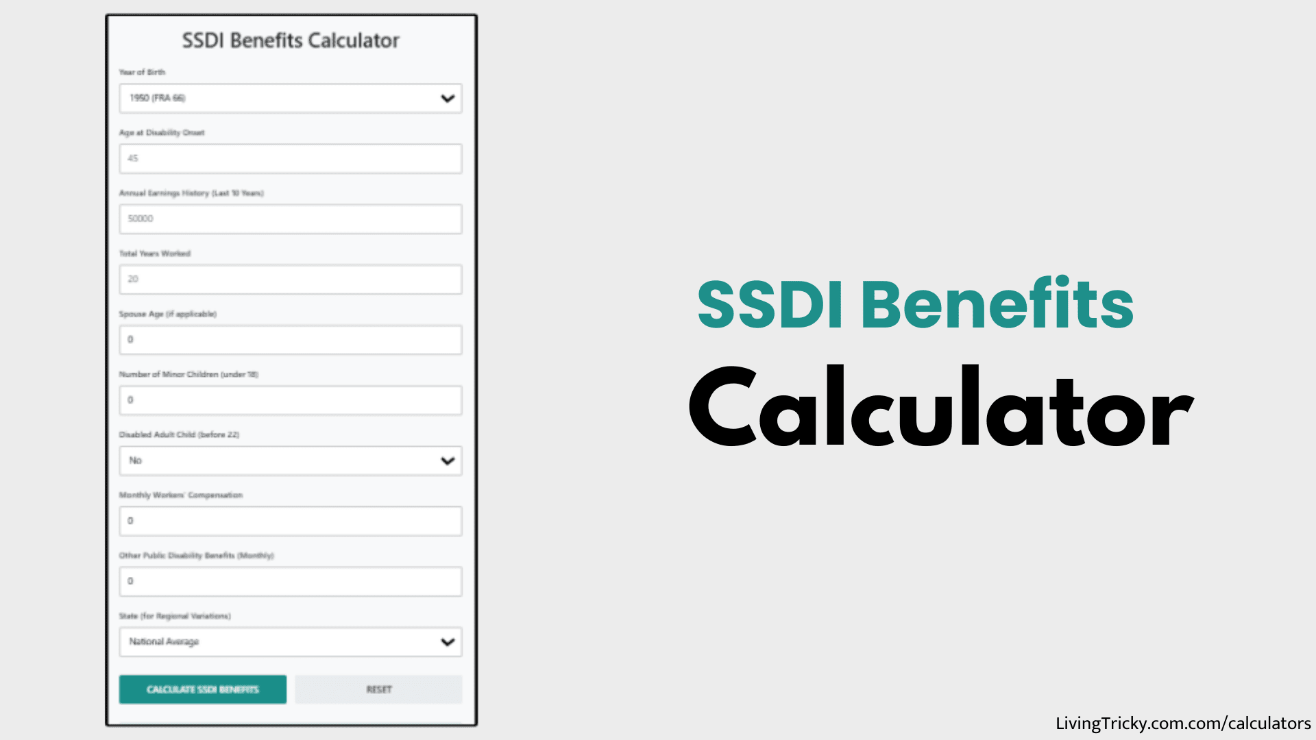 SSDI Benefits Calculator – LivingTricky