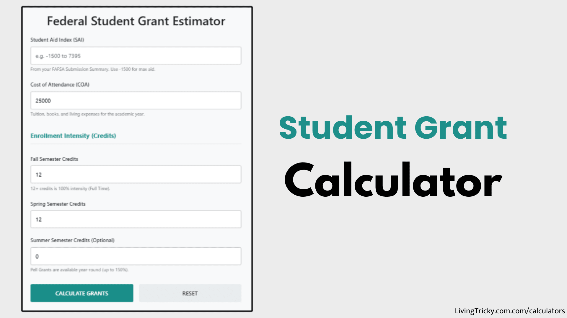 Student Grant Calculator – LivingTricky