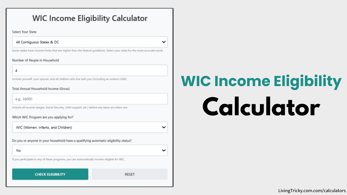 WIC Income Eligibility Calculator – LivingTricky